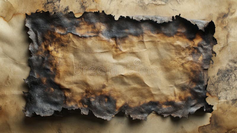 Burned and Crinkled Paper with Charred Edges Stock Illustration ...