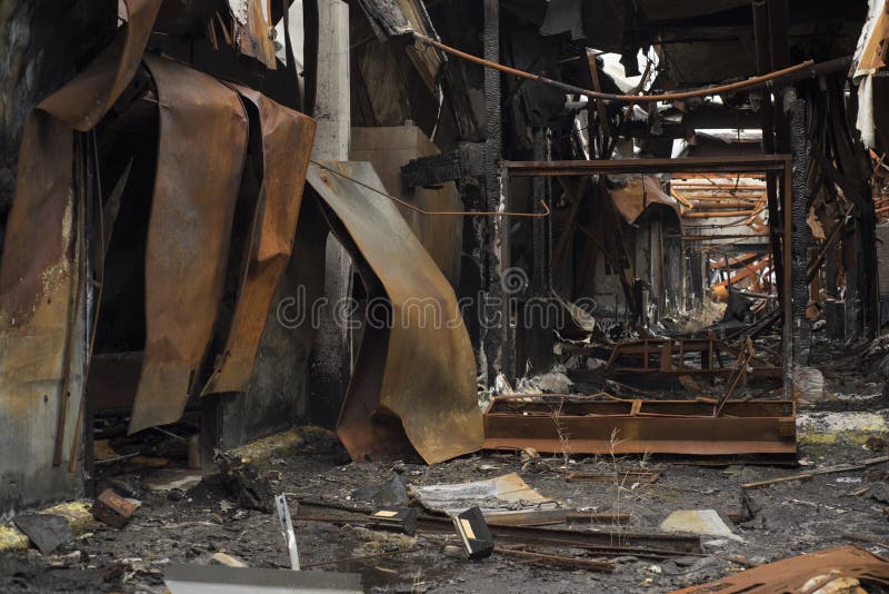 Burned Down Factory stock image. Image of dirt, creepy - 65256947