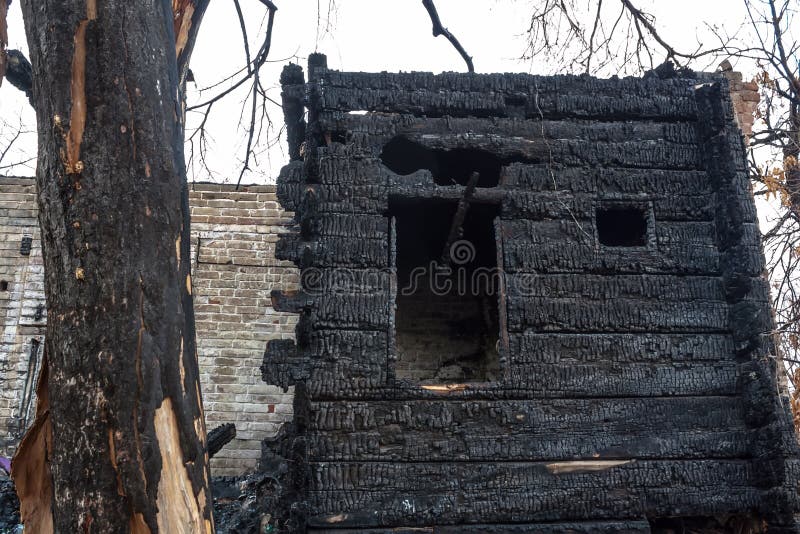 The burned-down house stock image. Image of construction - 28111231