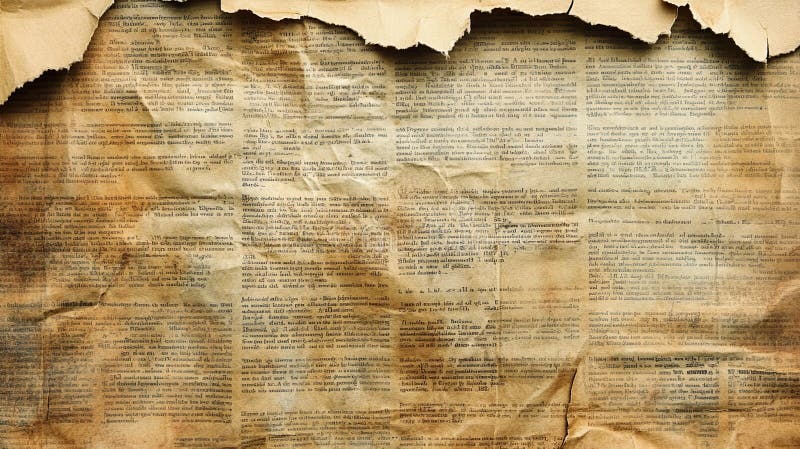 Burned Edges Old Newspaper Texture with Illegible Text Stock ...