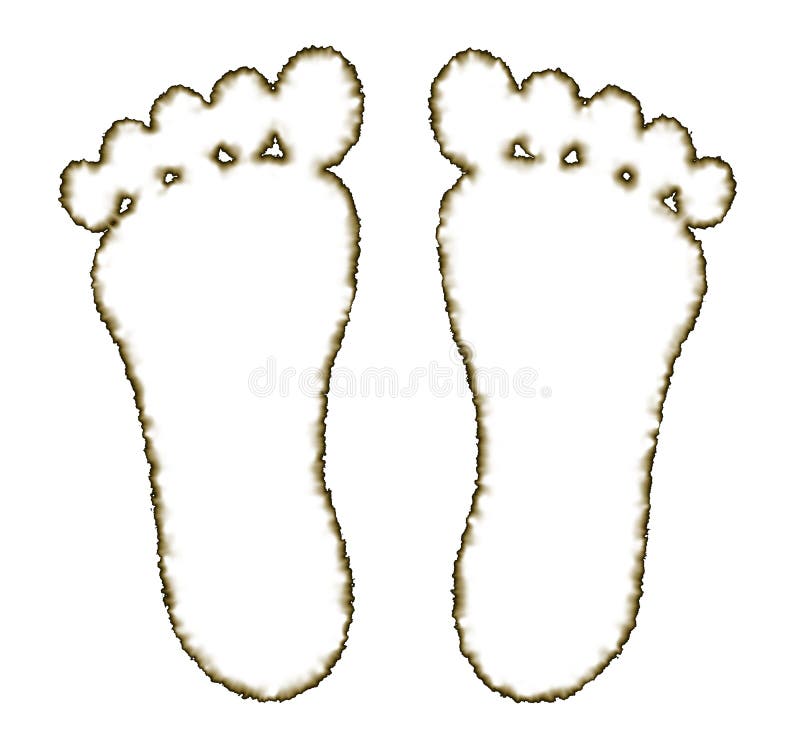 Burned footprints concept stock illustration. Illustration of print ...