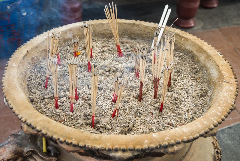 Burned Joss Stick in the Pot2 Stock Image - Image of sticks, burning ...