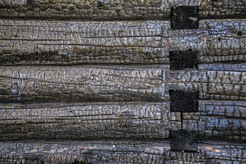 Burned log wood house stock photo. Image of fire, kopli - 74149876