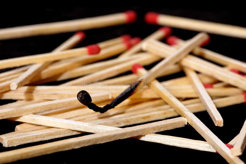 Burned match stick stock image. Image of flammable, explosion - 1353665