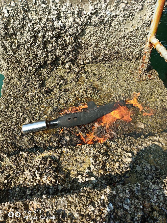 Burned motorcycle exhaust stock photo. Image of rare - 141626338