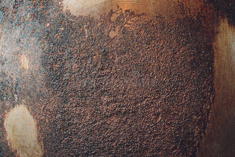 Burned Old Frying Pan Texture Rust Macro. Stock Image - Image of black ...