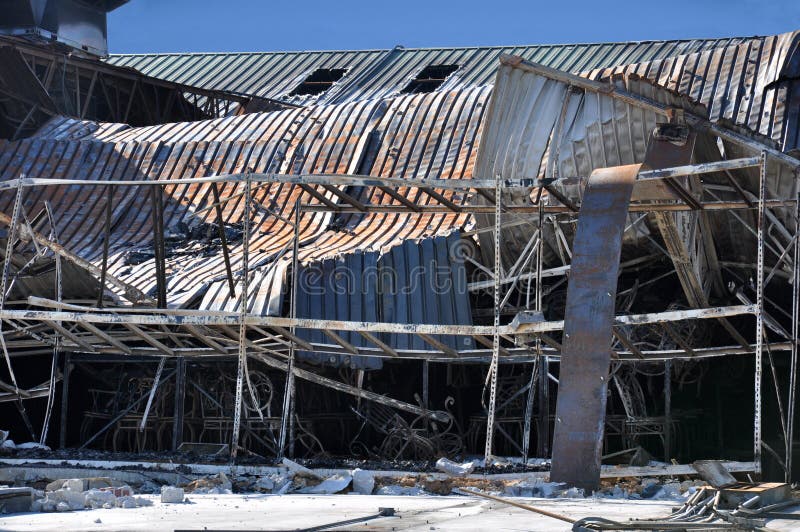 Burned out building stock image. Image of building, metal - 48912439