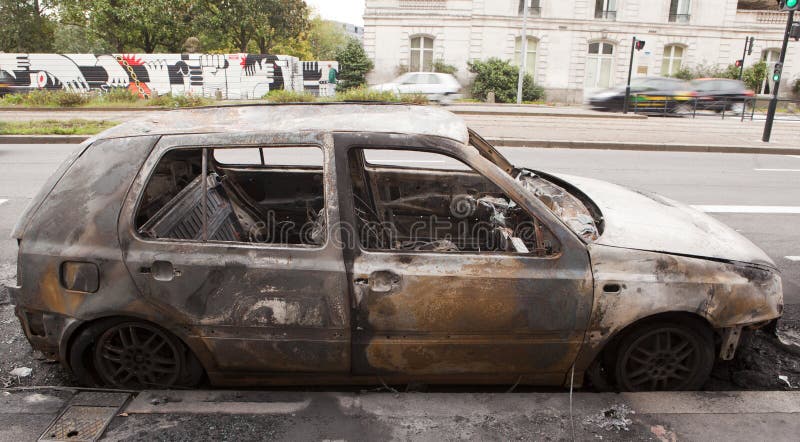 Burned out car stock photo. Image of transport, vehicle - 17181740