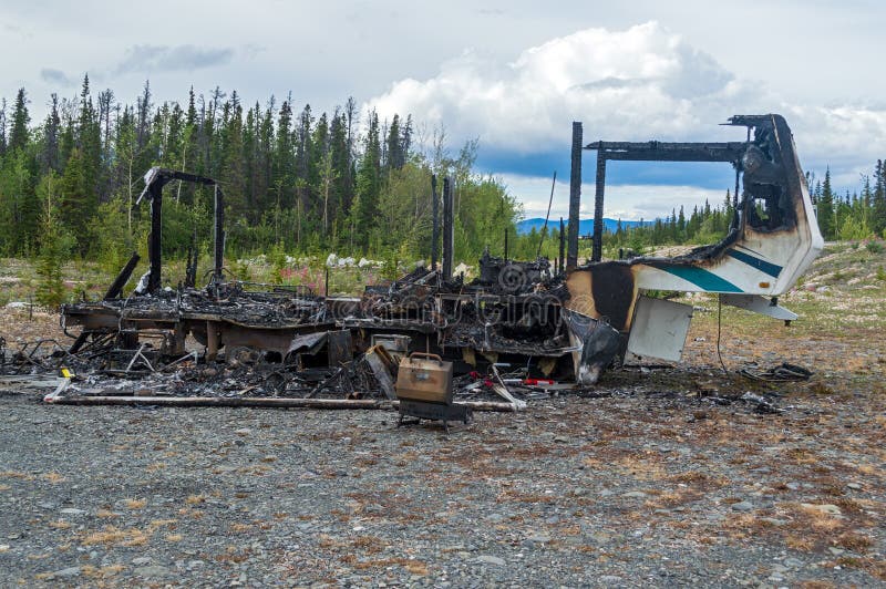 The Burned Out Shell of an RV Stock Image - Image of damaged, ruin ...