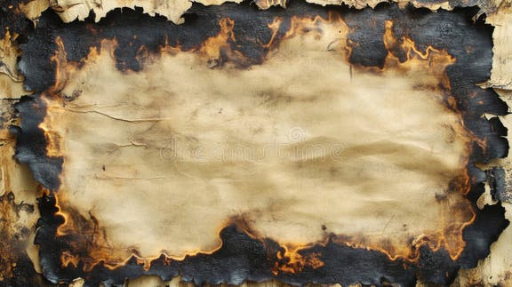 Burned Paper with a Charred Border Stock Illustration - Illustration of ...