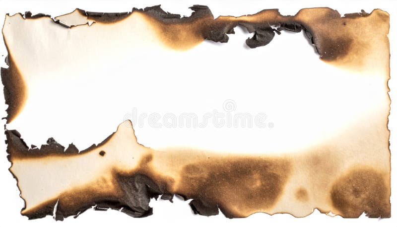 Burned Paper Frame with White Background Stock Illustration ...
