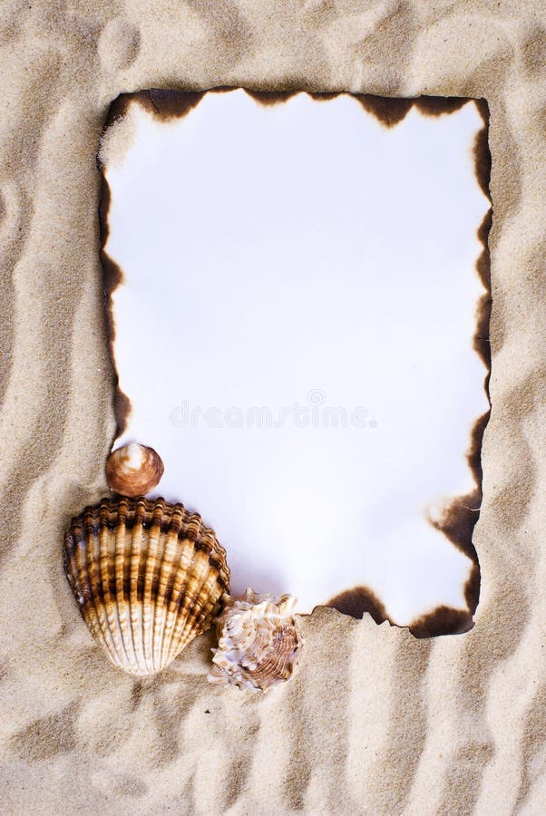Burned paper on sand stock image. Image of parchment - 19386311