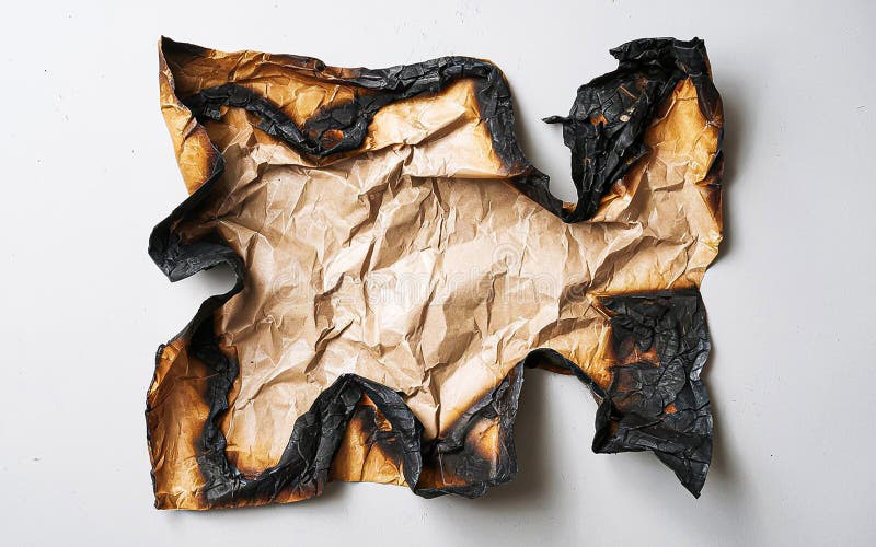 Burned Paper Texture - Charred and Crumpled Background Stock ...