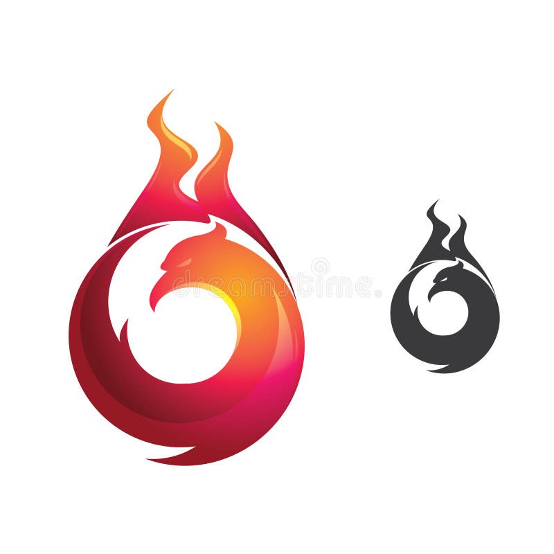 Burned Phoenix Fire Flame Eagle Logo Symbol Stock Vector - Illustration ...