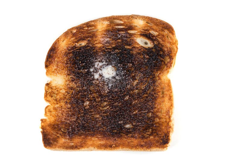 Burned whole grain toast stock photo. Image of buttered - 82279476