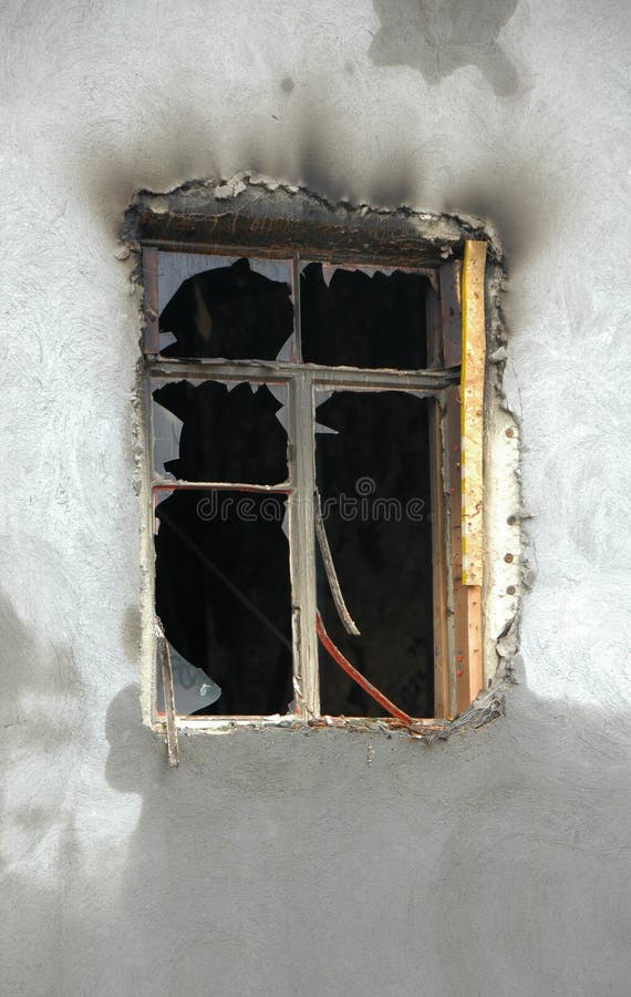 Burned window stock image. Image of broken, fire, ruined - 9516567