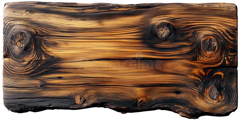 Burned Wood Texture - Rustic Brown Plank Isolated Stock Illustration ...
