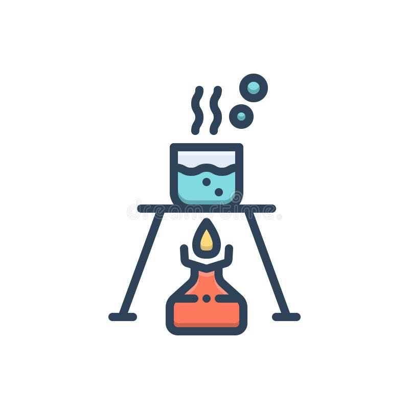 Color Illustration Icon for Burner, Lamp Burner and Heater Stock ...