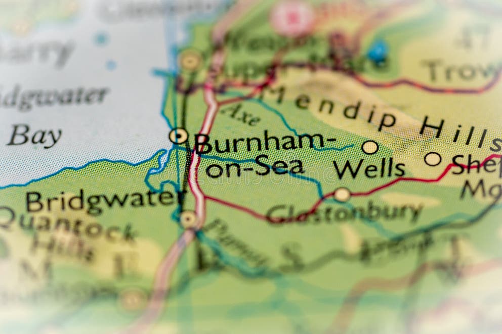 Burnham-on-Sea, England Highlighted on a World Map Stock Image - Image ...