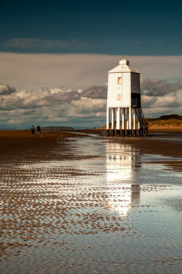Burnham-on-sea Lighthouse, Somerset, U.K. Stock Image - Image of beach ...