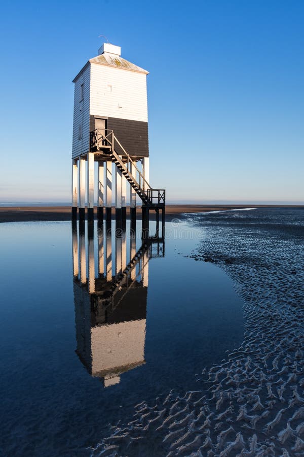 Burnham on Sea Low Lighthouse Stock Image - Image of storm, black ...