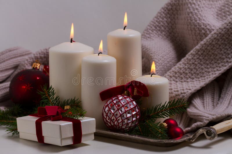 Burning advent candles stock photo. Image of christmas - 103625150