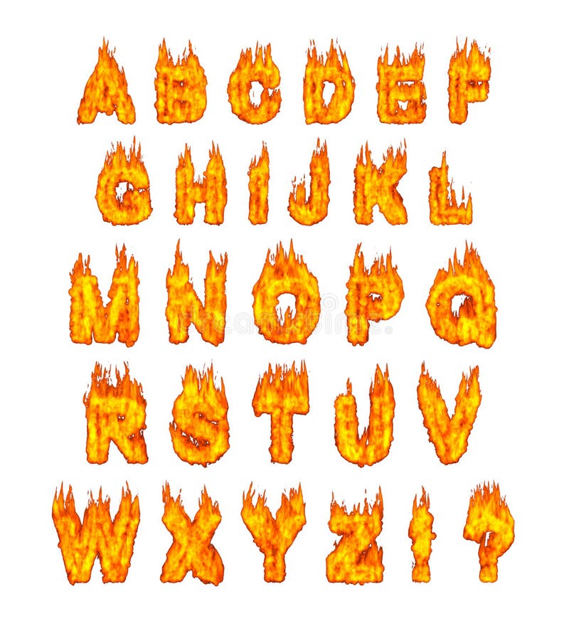 Burning Alphabet stock illustration. Illustration of letters - 15730086