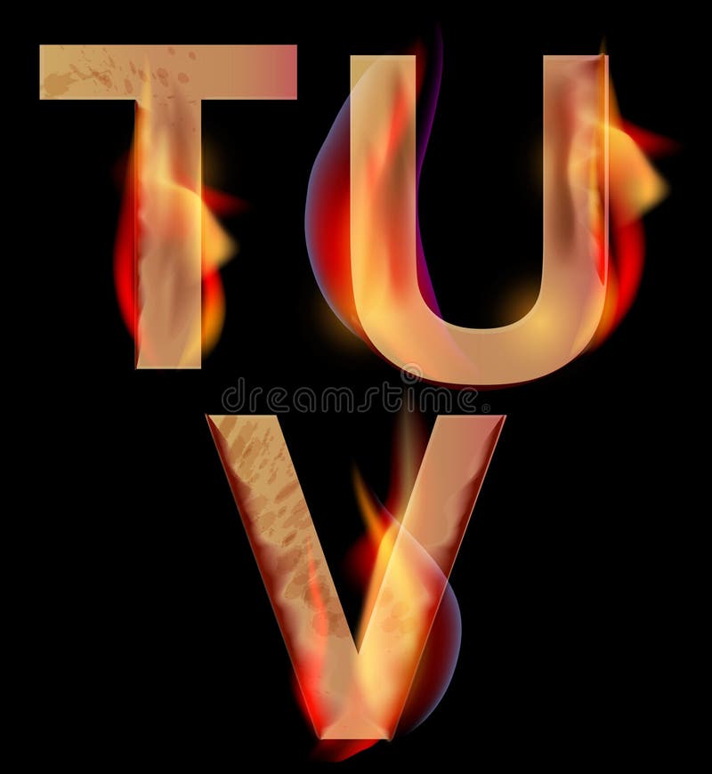 Burning Alphabet Letters, TUV Stock Illustration - Illustration of ...