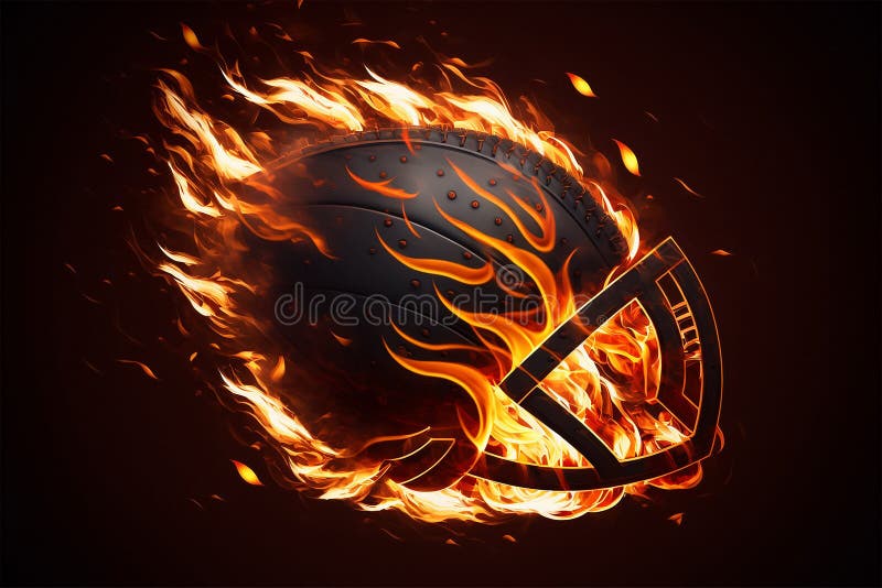 Burning American Football in Flames Illustration Stock Illustration ...