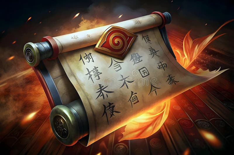 Burning Ancient Scroll with Chinese Characters Stock Illustration ...