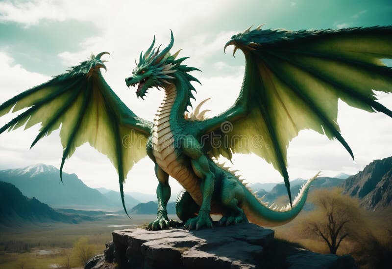 Burning Angel Dragon Wings, Dark Atmospheric Mood Stock Illustration ...