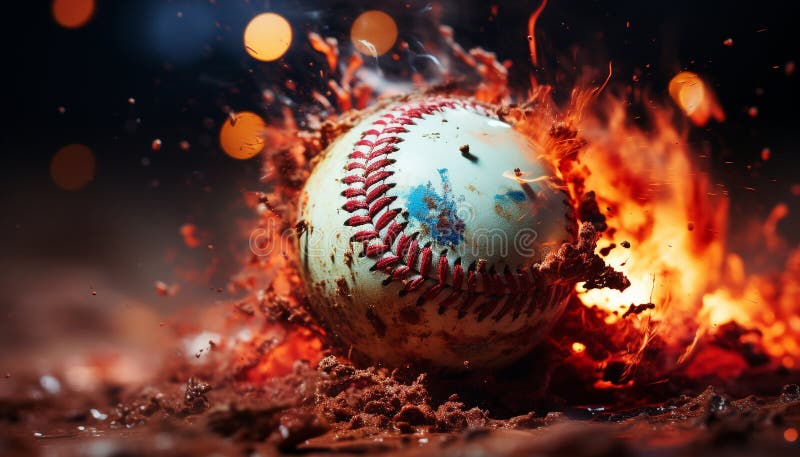 Burning Ball on a Dark Background Stock Photo - Image of abstract ...