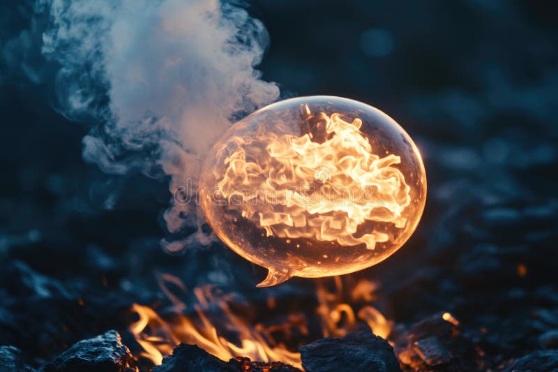 A Burning Ball with Thick Smoke Emerging from it, Suitable for Use in ...