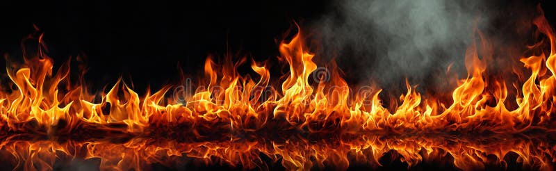 Burning Banner, Flames and Fire Stock Illustration - Illustration of ...