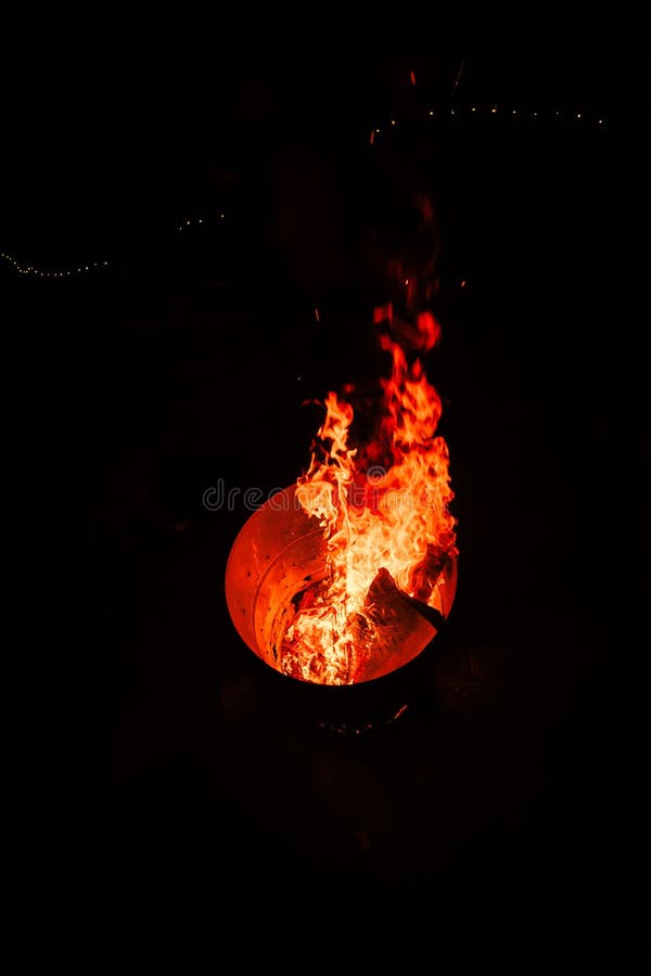 Burning Barrel Spitting Flames Stock Image - Image of ember, bonfire ...