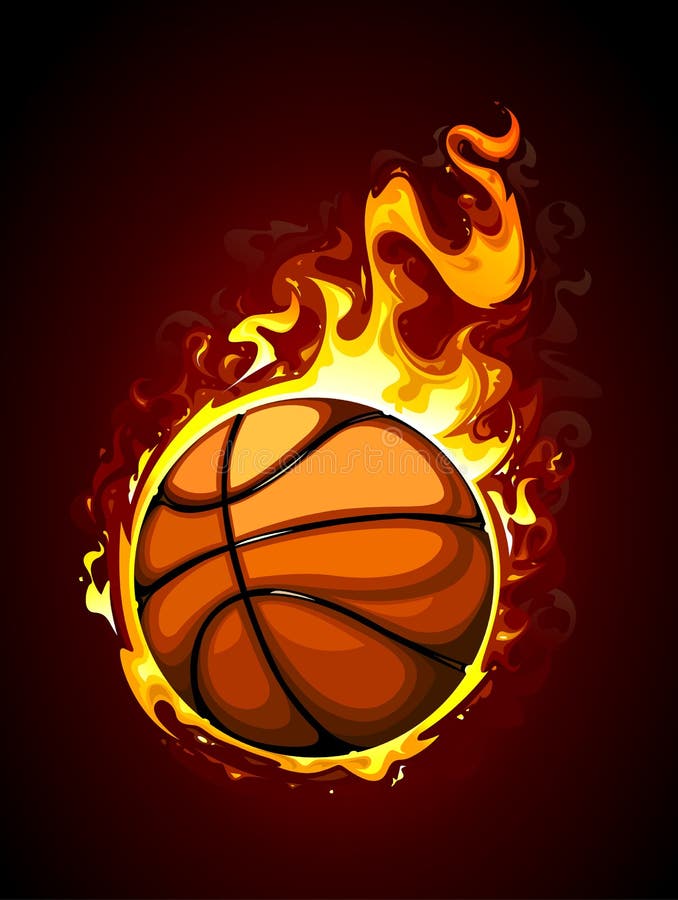 Burning Basketball stock illustration. Illustration of burst - 3312433