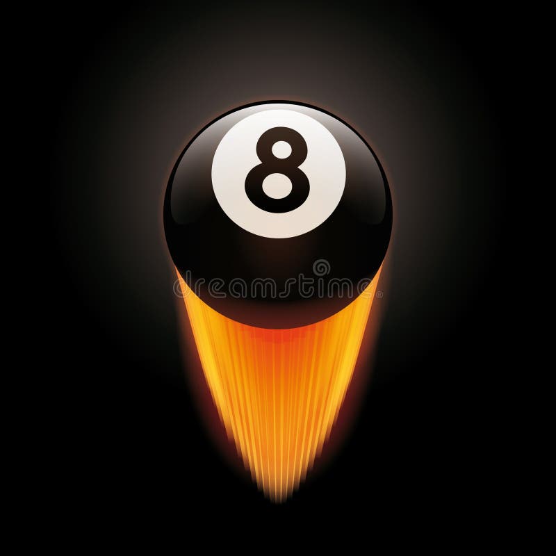 Burning Billard Eight Ball stock illustration. Illustration of square ...