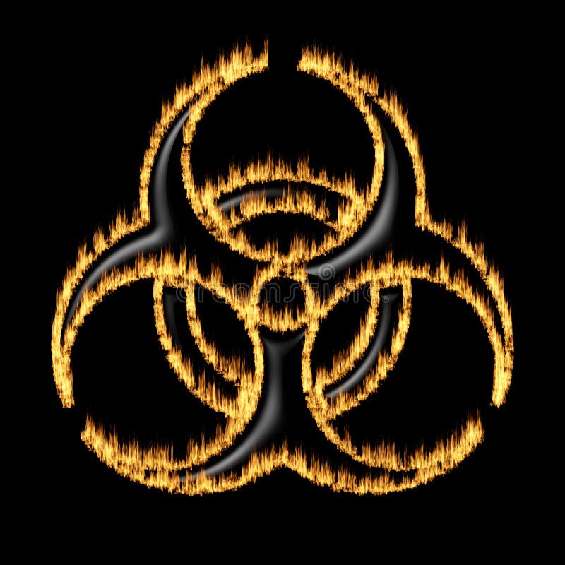 Burning Biohazard Warning Sign - Infected Specimen Stock Photo ...