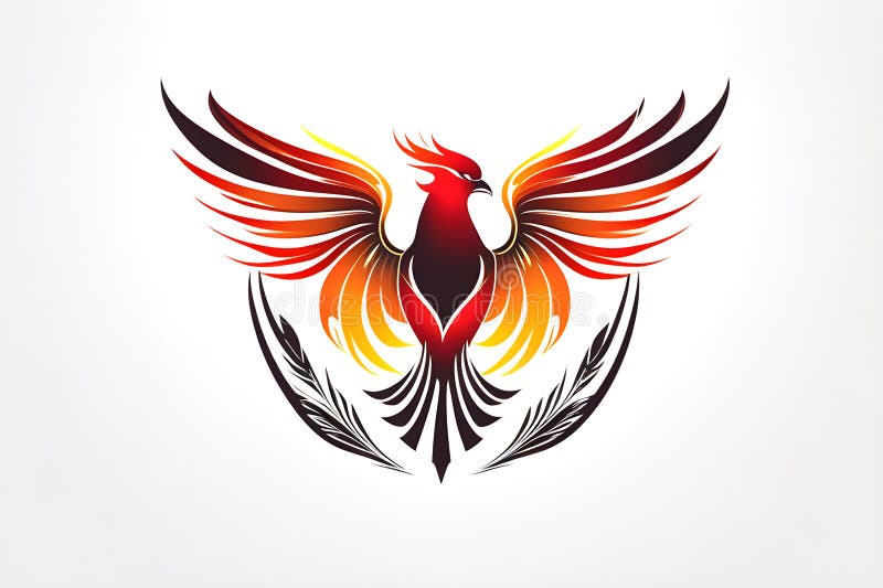 Burning Bird Phoenix Rising Form Flames and Fire Stock Illustration ...