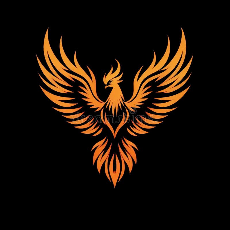 Burning Bird Phoenix Rising Form Flames and Fire Stock Illustration ...