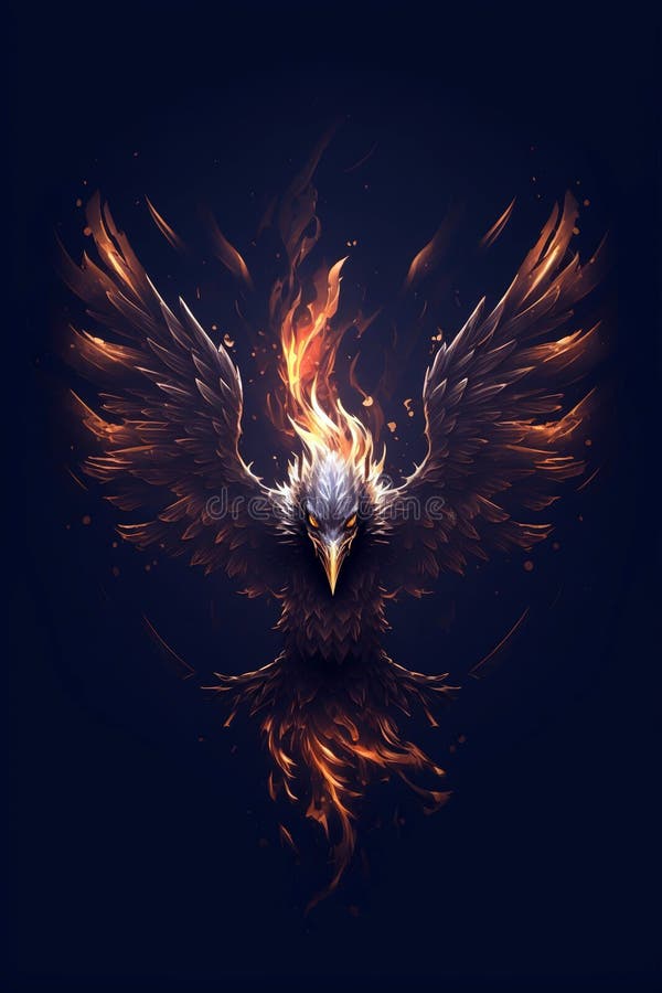 Burning Bird Phoenix Rising Form Flames Fire Stock Illustrations – 32 ...