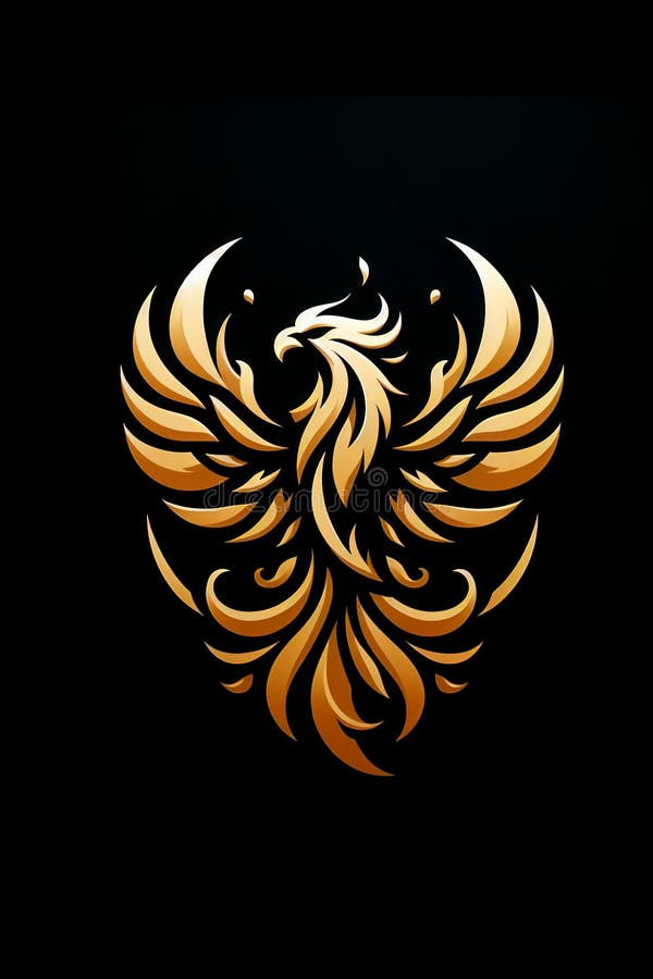 Burning Bird Phoenix Rising Form Flames and Fire Stock Illustration ...