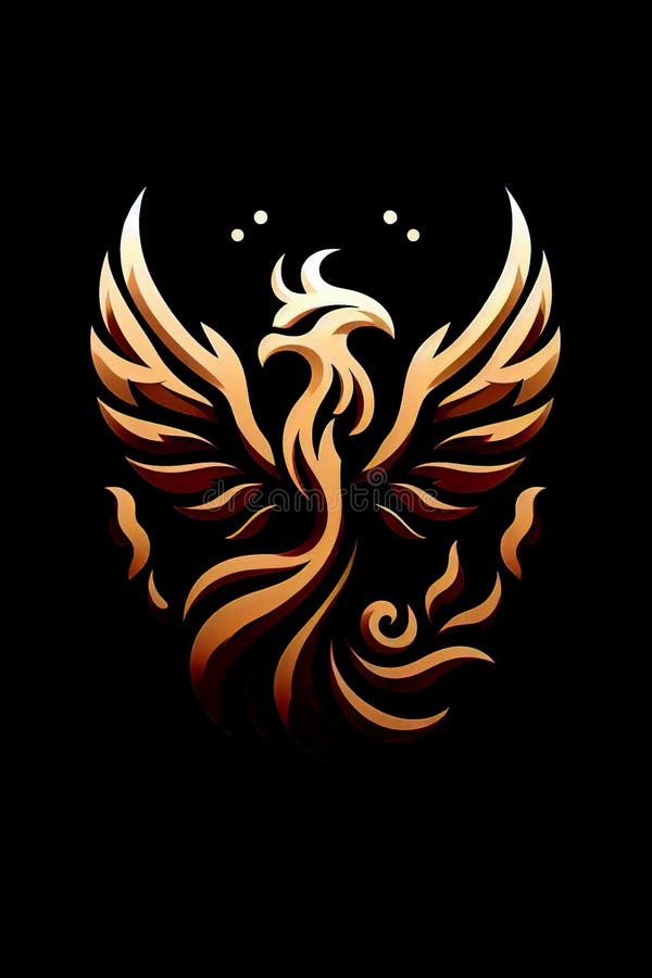 Burning Bird Phoenix Rising Form Flames and Fire Stock Illustration ...