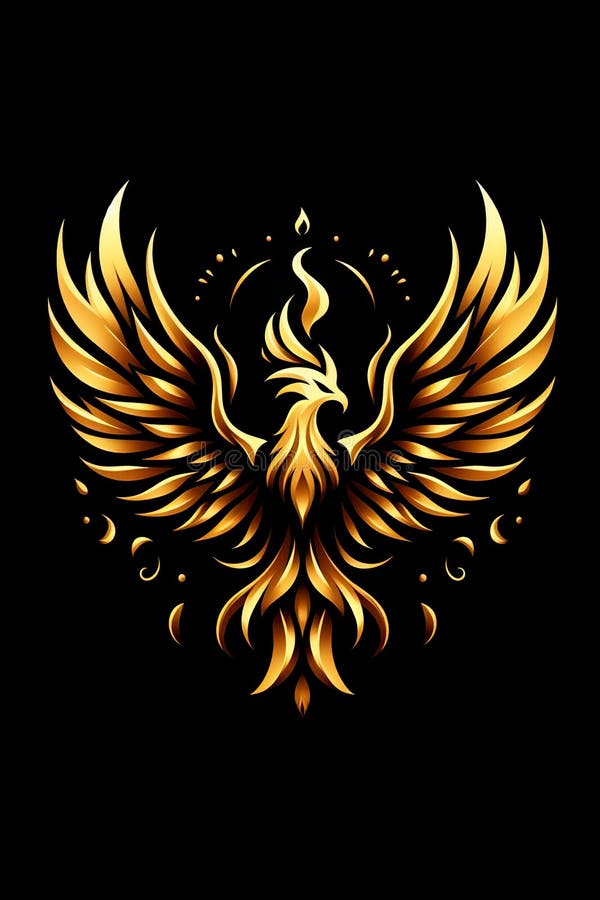 Burning Bird Phoenix Rising Form Flames and Fire Stock Illustration ...