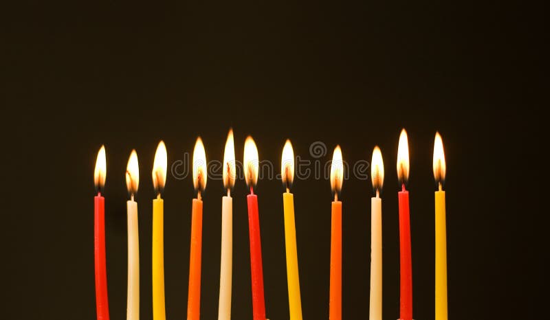 Burning Birthday Candle Cake Isolated on White Background. Stock Photo ...