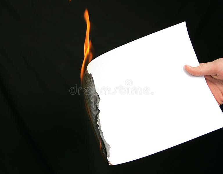 Burning Blank Paper for Message Stock Image - Image of black, heat: 4775239