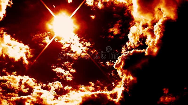 Burning Blowing Hell Fire Clouds Time Lapse Epic Cinematic Stock Video ...