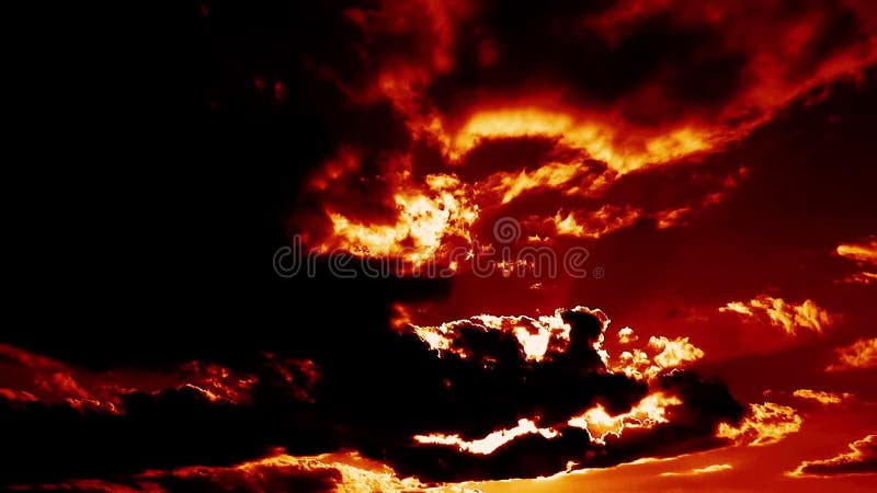 Burning Blowing Hell Fire Clouds Time Lapse Epic Cinematic Stock Video ...