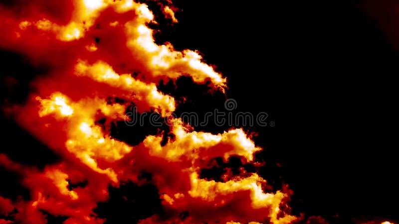 Burning Blowing Hell Fire Clouds Time Lapse Epic Cinematic Stock Video ...