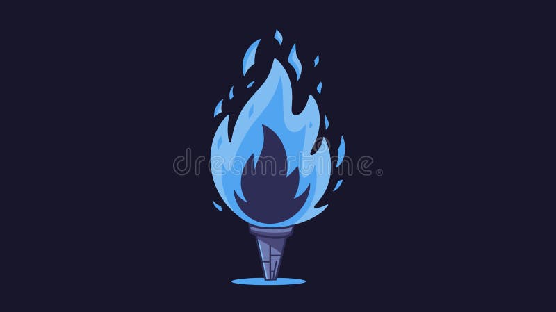 Burning Blue Fire for 2d Animation or Video Game. Vector Cartoon ...